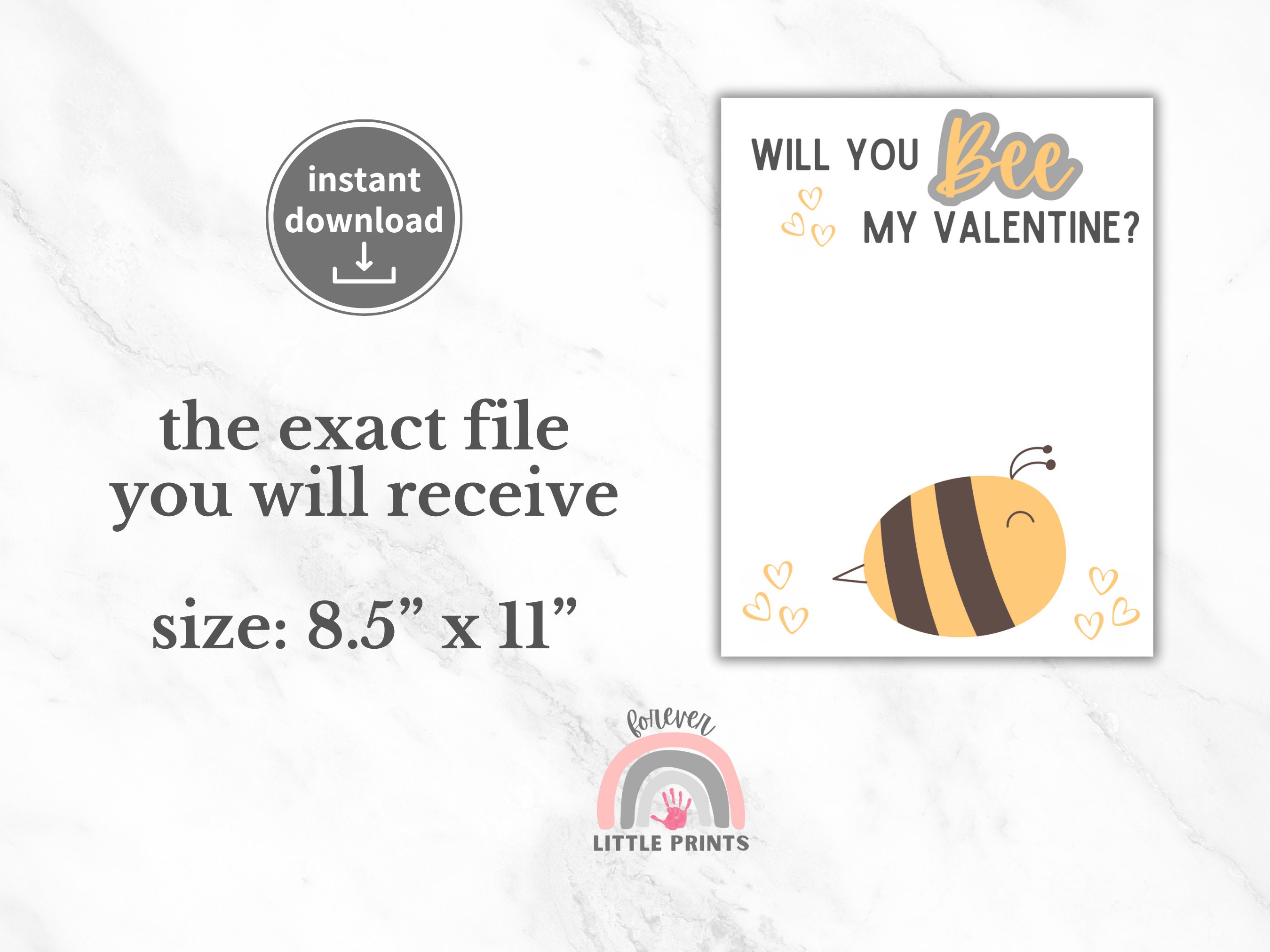 Valentine Bee Handprint Art Craft for Toddlers Baby Kids, Valentines ...