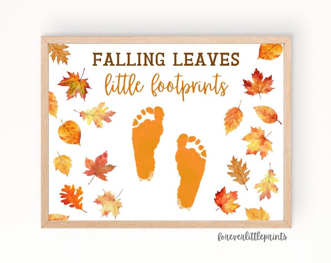Kids DIY Footprint Art Print for Fall Thanksgiving Crafts and Preschool ...