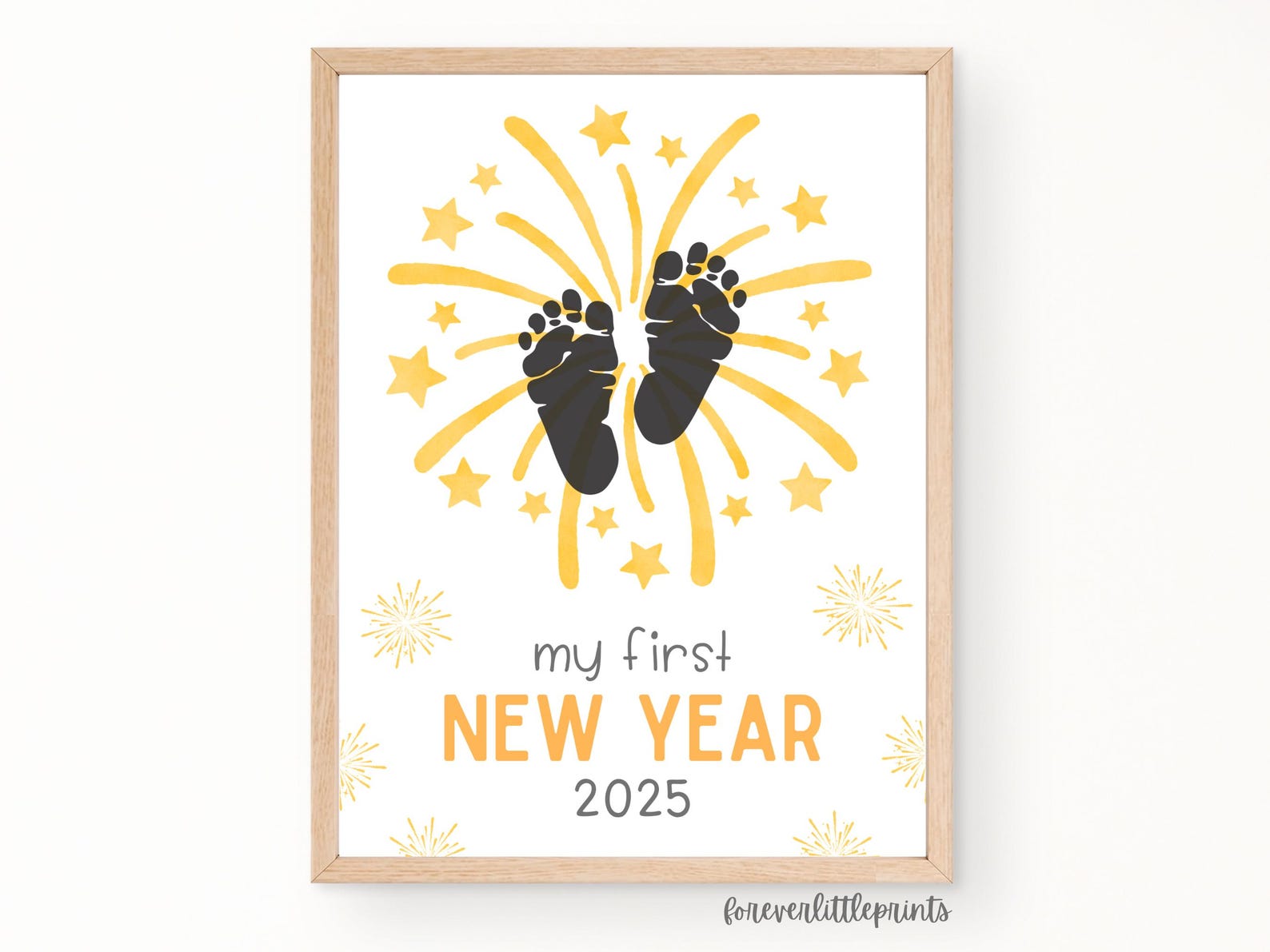 My First New Years Handprint Craft for Baby Toddler, Footprint Art ...