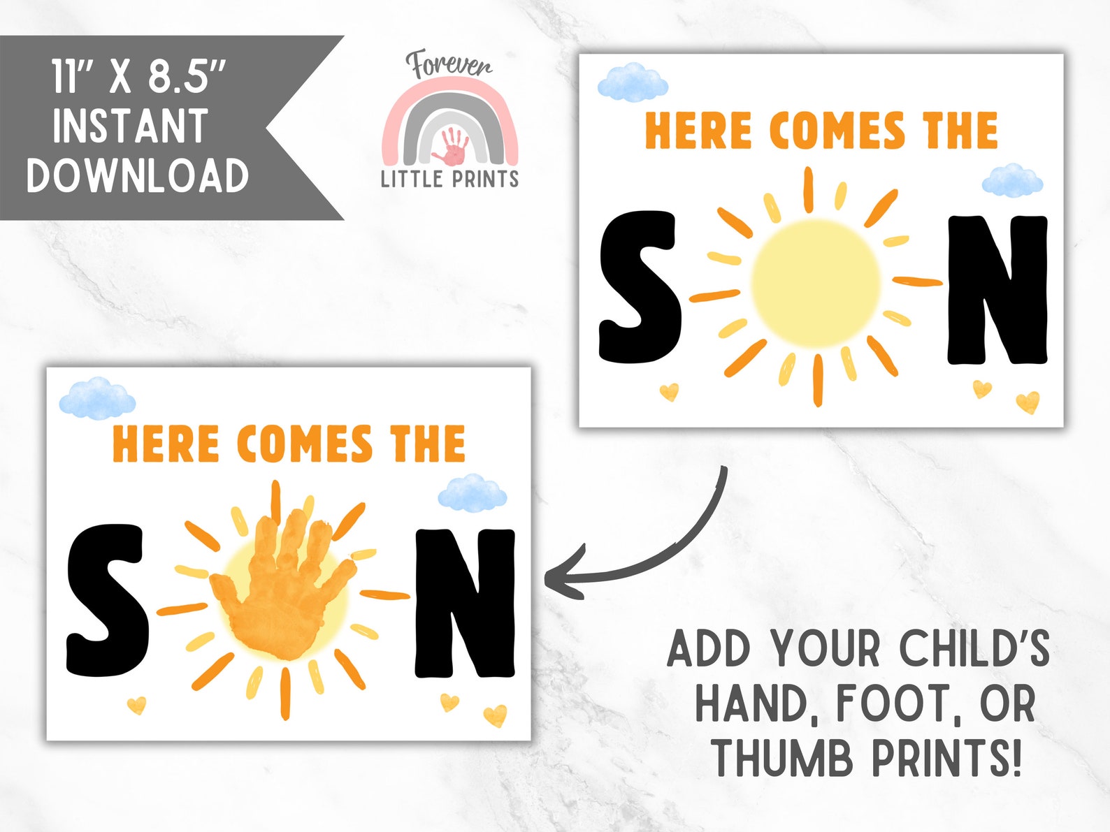 Summer Handprint Art for Kids Toddler Infant, Sun Footprint Craft ...