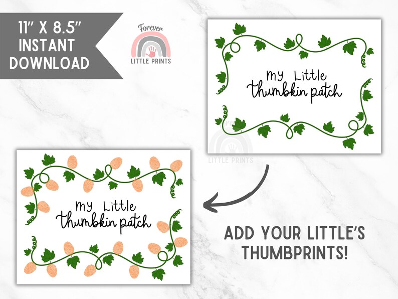 Pumpkin Patch Thumbprint Art Thumbkin Patch Infant Baby Toddler Fall ...