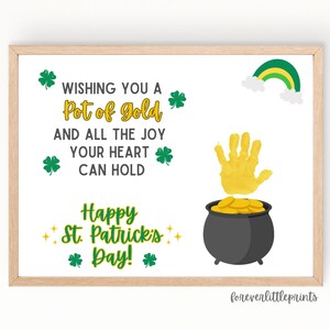 St Patrick’s Day Handprint Craft for Kids Toddlers Baby, Saint Patrick ...