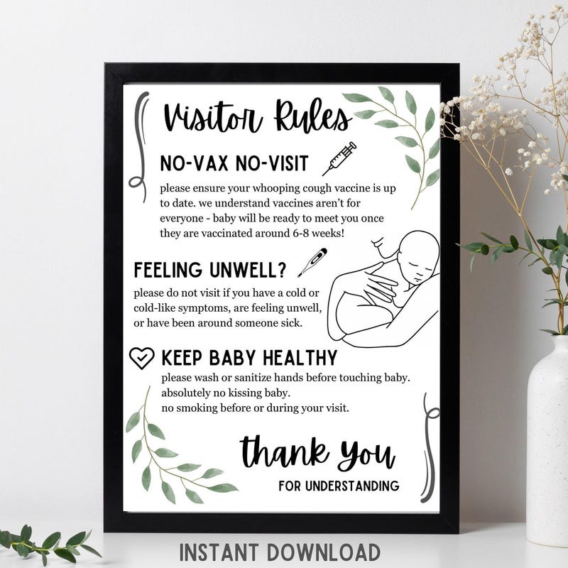 Baby Visit Rule Signs - Etsy