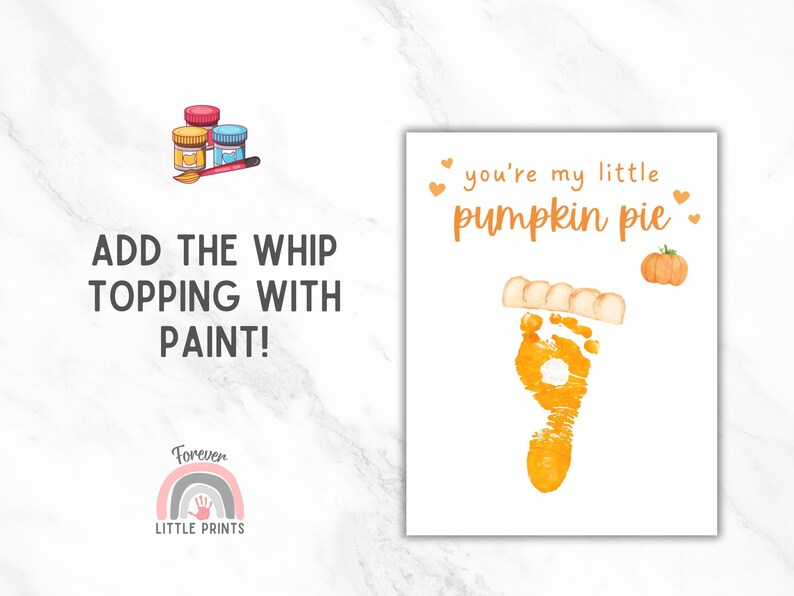 Thanksgiving Footprint Printable, Pumpkin Pie Thanksgiving Footprint ...