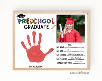 Last Day of Preschool Graduation Keepsake Handprint Art, Handprint ...