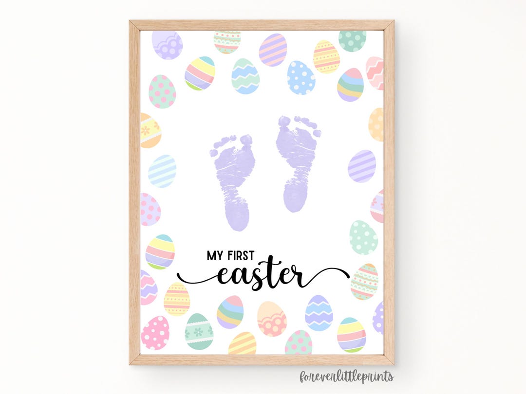 My First Easter Footprint Art, Easter Handprint Crafts for Kids Infant ...