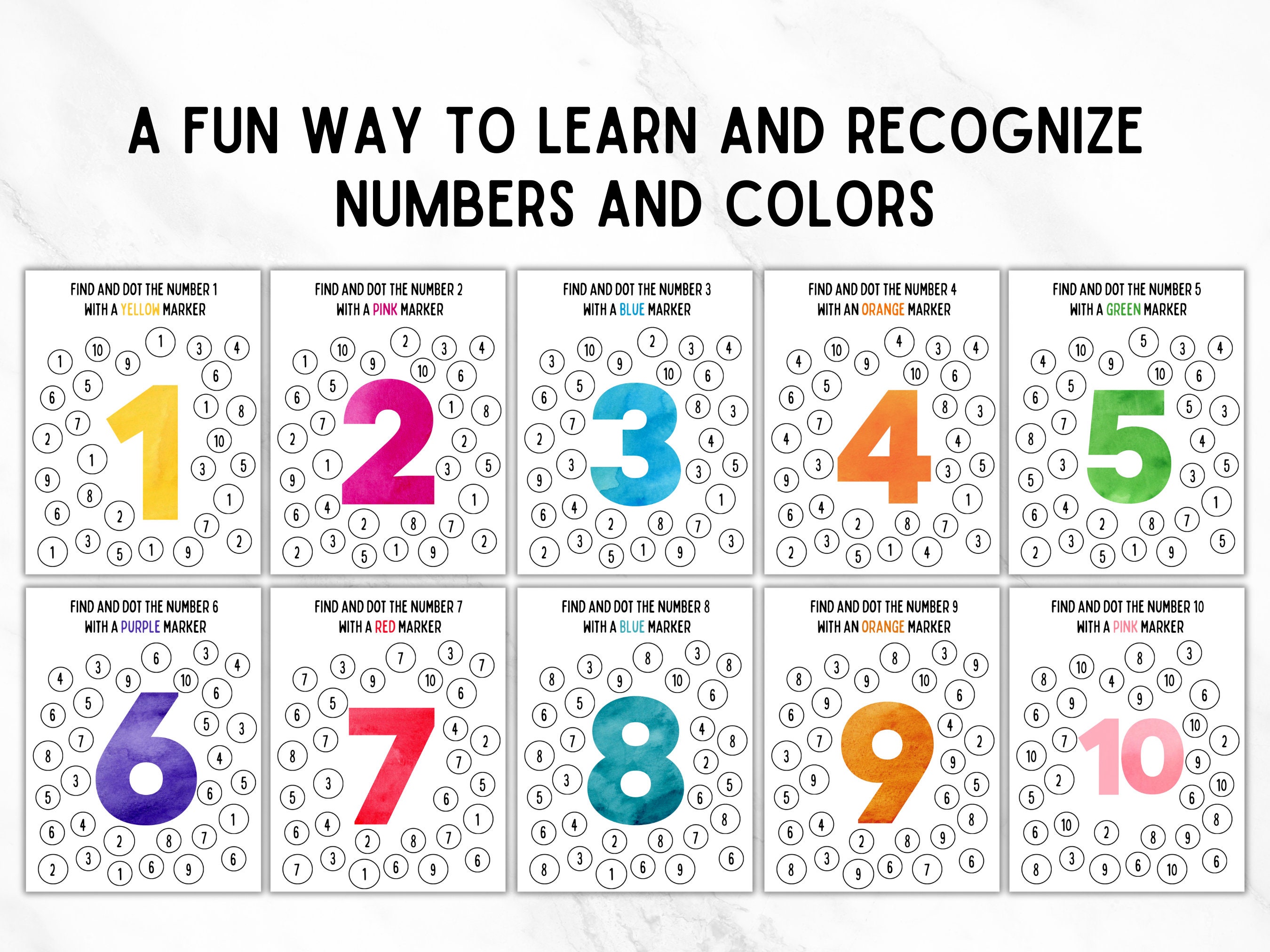 Number Recognition Dot Marker Activity Pages, Do A Dot Marker Coloring ...