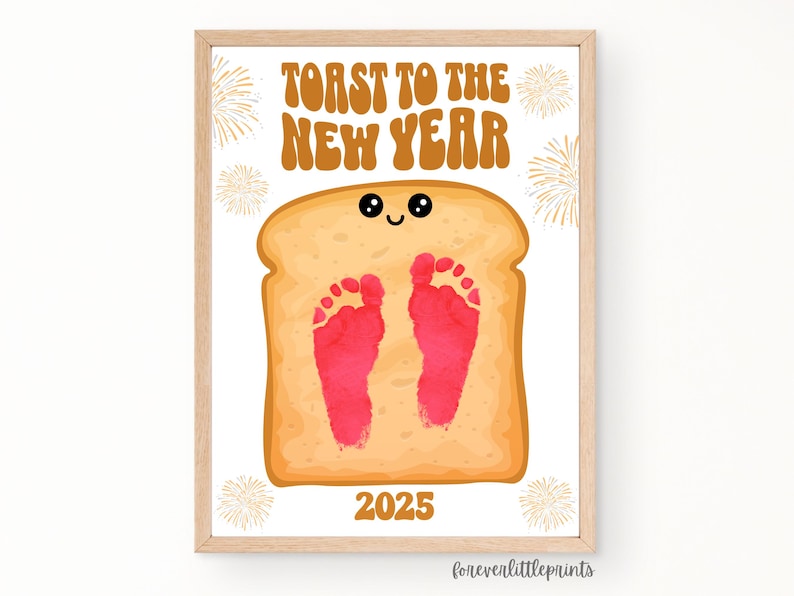 New Years Handprint Craft for Kids Baby Toddlers New Year Footprint Art ...