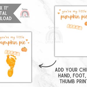 Thanksgiving Footprint Printable, Pumpkin Pie Thanksgiving Footprint ...