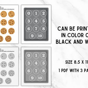 Cookie Counting Activity, Count Numbers 0-10, Counting Activity for ...