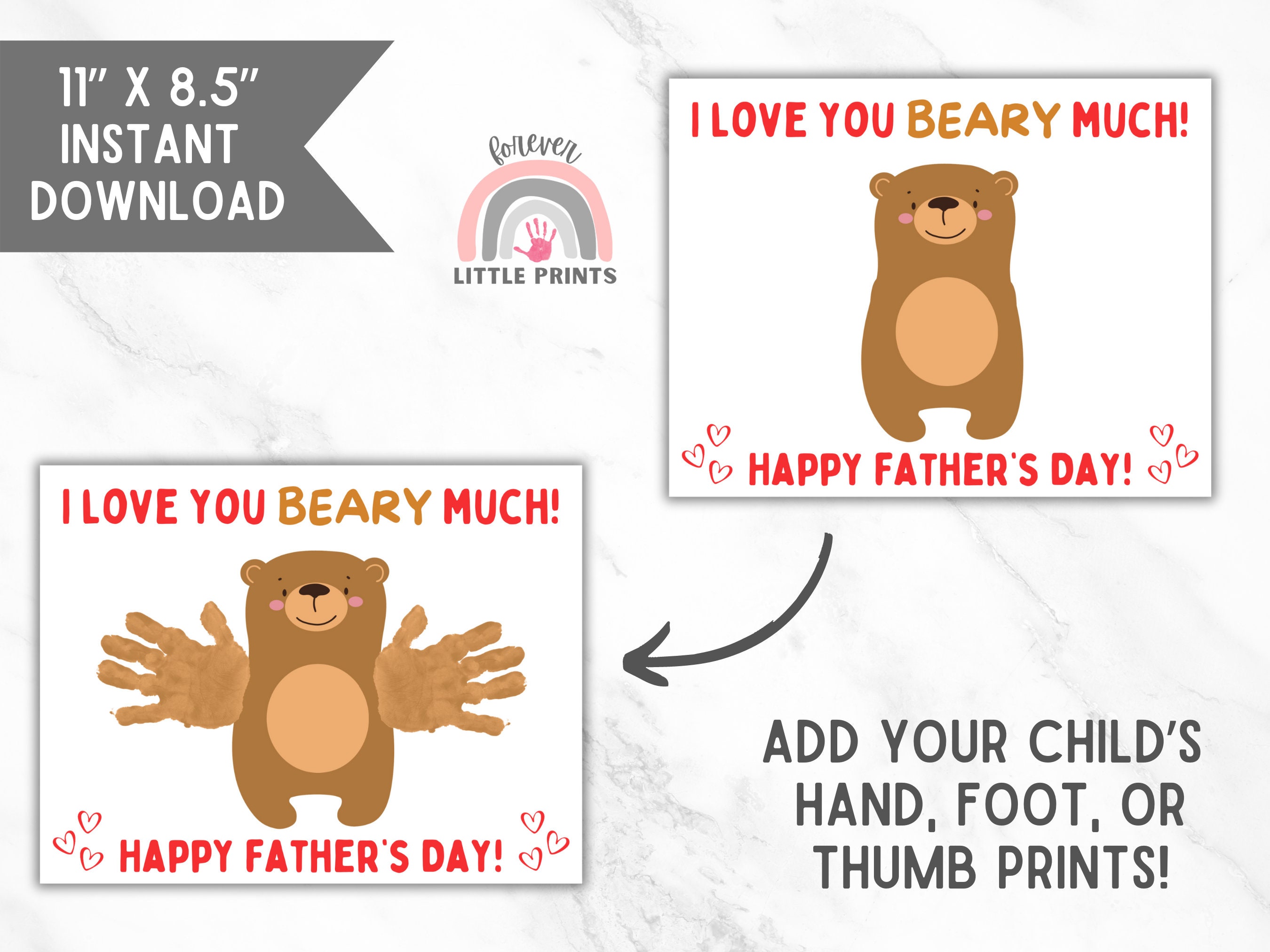 Father’s Day Handprint Craft, Dad Handprint Art Craft Sign, Gift for ...