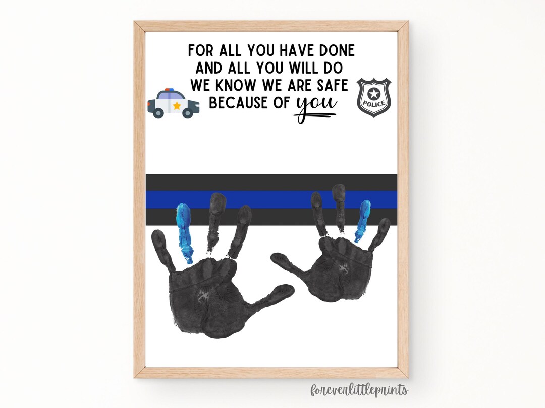 Police Officer Appreciation Handprint Art, SRO School Resource Officer ...