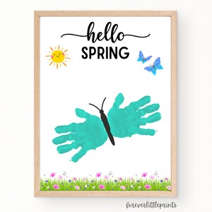 Spring Butterfly Handprint Art for Toddler Infant Kids, April May Craft ...