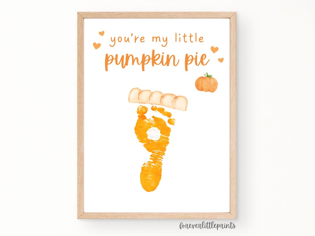 Thanksgiving Footprint Printable, Pumpkin Pie Thanksgiving Footprint ...