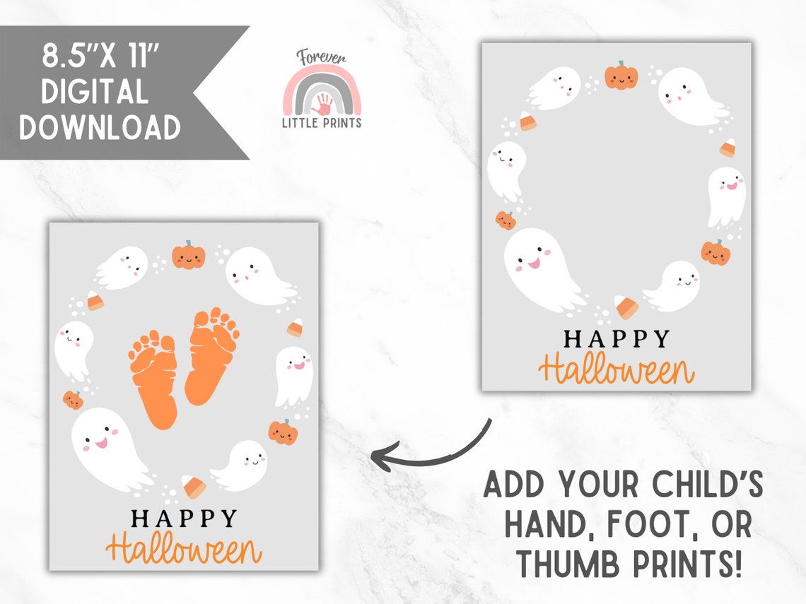 Halloween Handprint Art, Fall Handprint Craft, Baby Halloween Keepsake ...