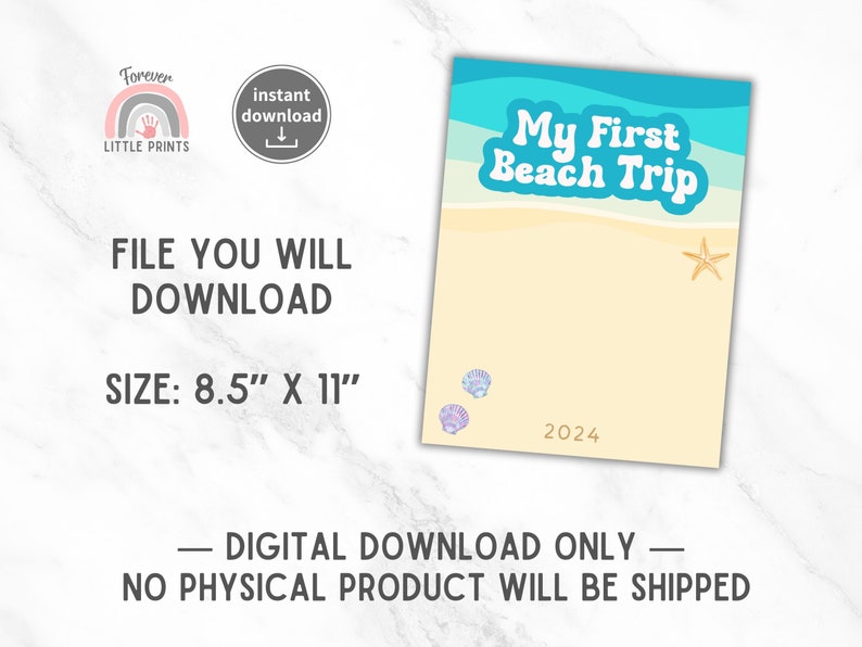 First Beach Trip Summer Footprint Art Baby Infant Toddler Ocean ...