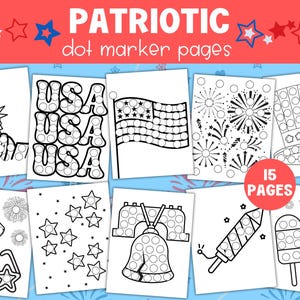 4th of July Dot Marker Printable Pack, Patriotic Coloring Pages ...