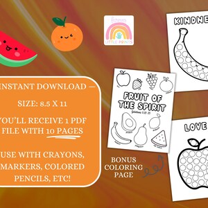 Fruit of the Spirit Dot Marker Activity Pages Sunday School Bible Do A ...