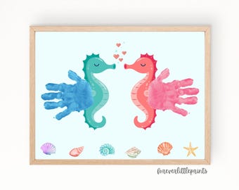 Hello Summer Handprint Art for Kids Toddler Infant, Beach Ocean ...