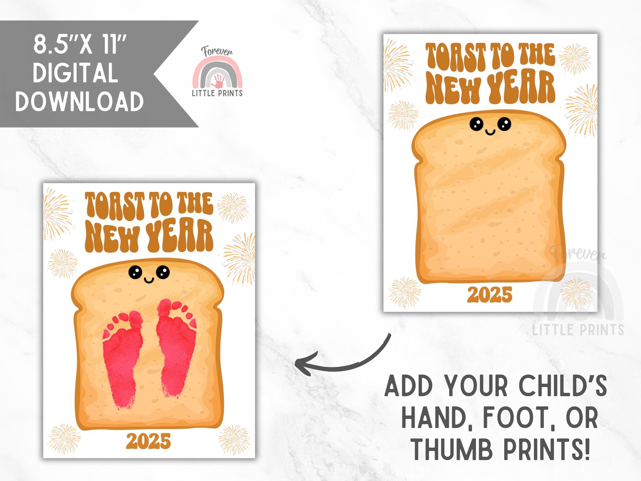 New Years Handprint Craft for Kids Baby Toddlers New Year Footprint Art ...