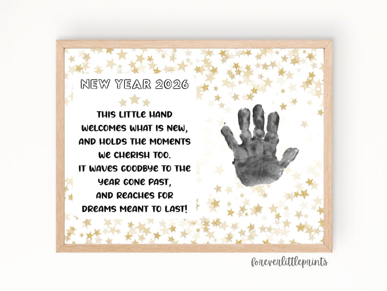 New Years 2026 Handprint Craft Poem, New Year Activity Keepsake for ...