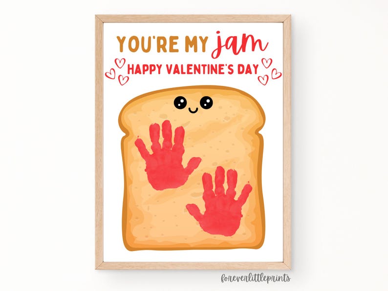 Valentine’s Day Handprint Art Craft for Toddlers Baby Kids, Valentines ...