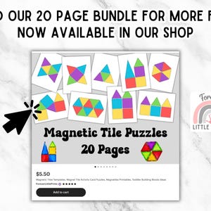 Magnetic Tiles Templates, Magnet Tile Activity Card Puzzles, Kids ...