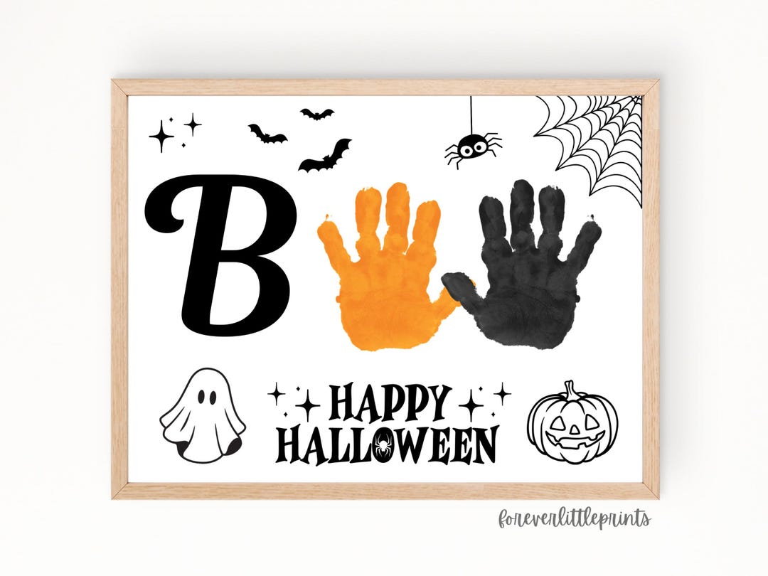 Halloween Handprint Art, Boo Happy Halloween, Baby First Halloween ...