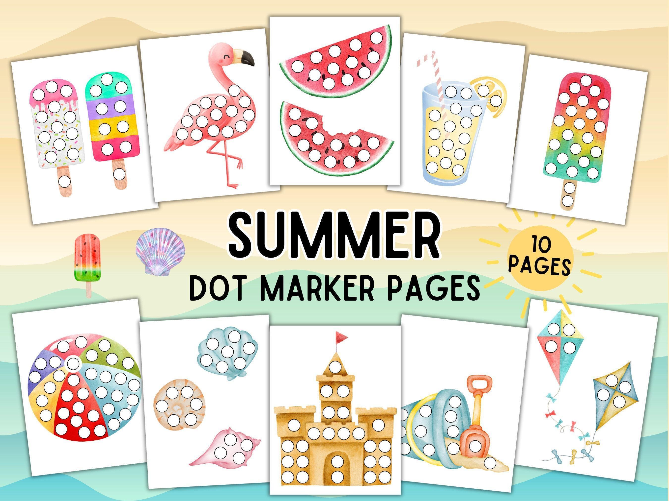 Summer Dot Marker Printable Pack, Fun Preschool Daycare Activity Pages ...