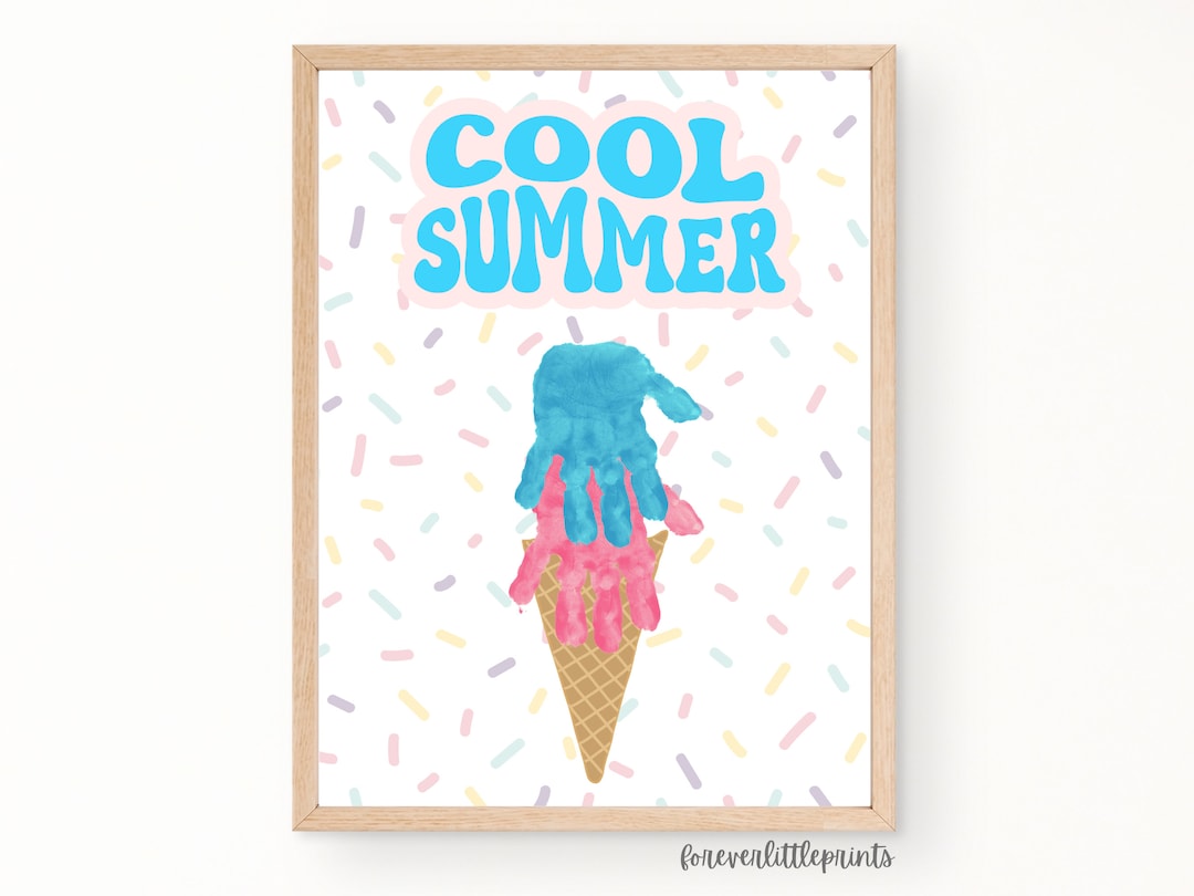 Ice Cream Summer Handprint Art for Kids Toddler Infant, Popsicle ...