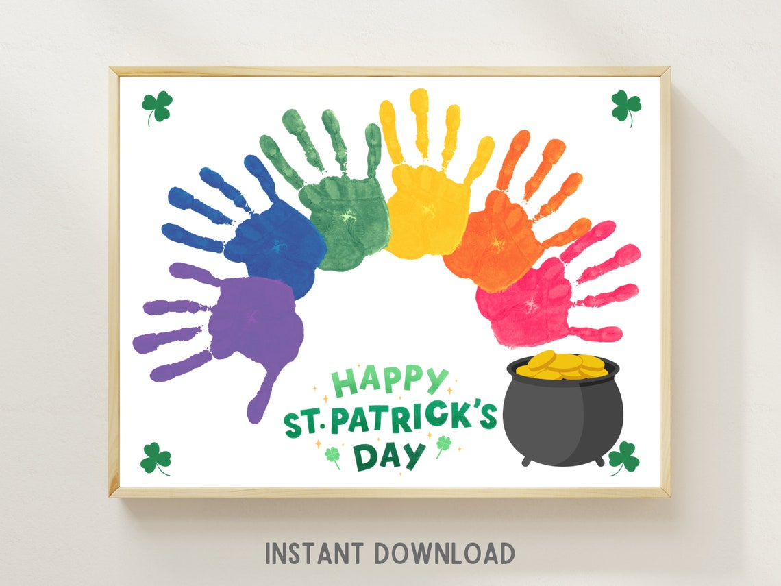 St Patricks Day Handprint Craft for Kids Toddlers Baby, Saint Patricks ...