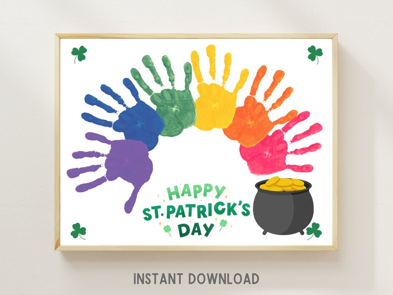 St Patricks Day Handprint Craft for Kids Toddlers Baby, Saint Patricks ...