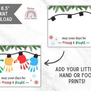 Holiday Lights Handprint Art Craft for Kids Baby Toddler, Merry ...