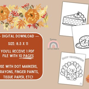 Thanksgiving Dot Art Marker Printable Pack, Fall Preschool Daycare ...