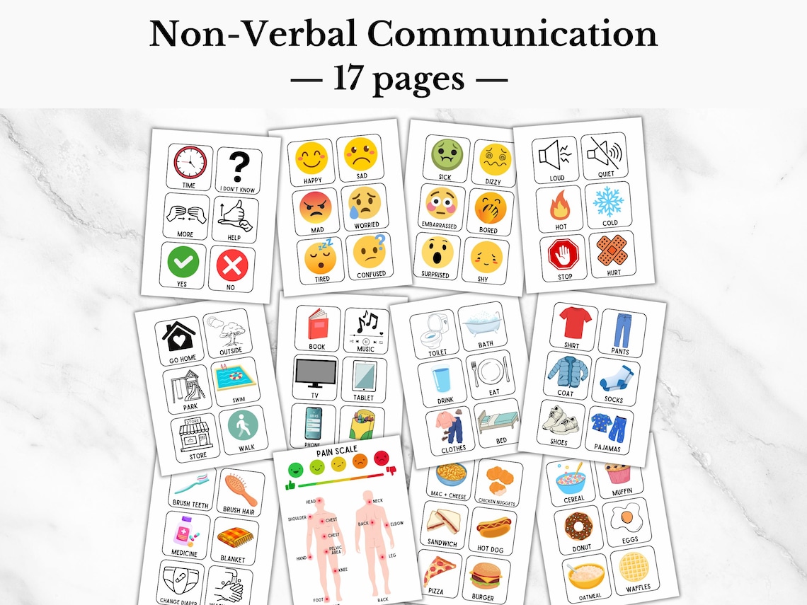 Non Verbal Communication Cards, Adult Visual Board Conversation Cards ...