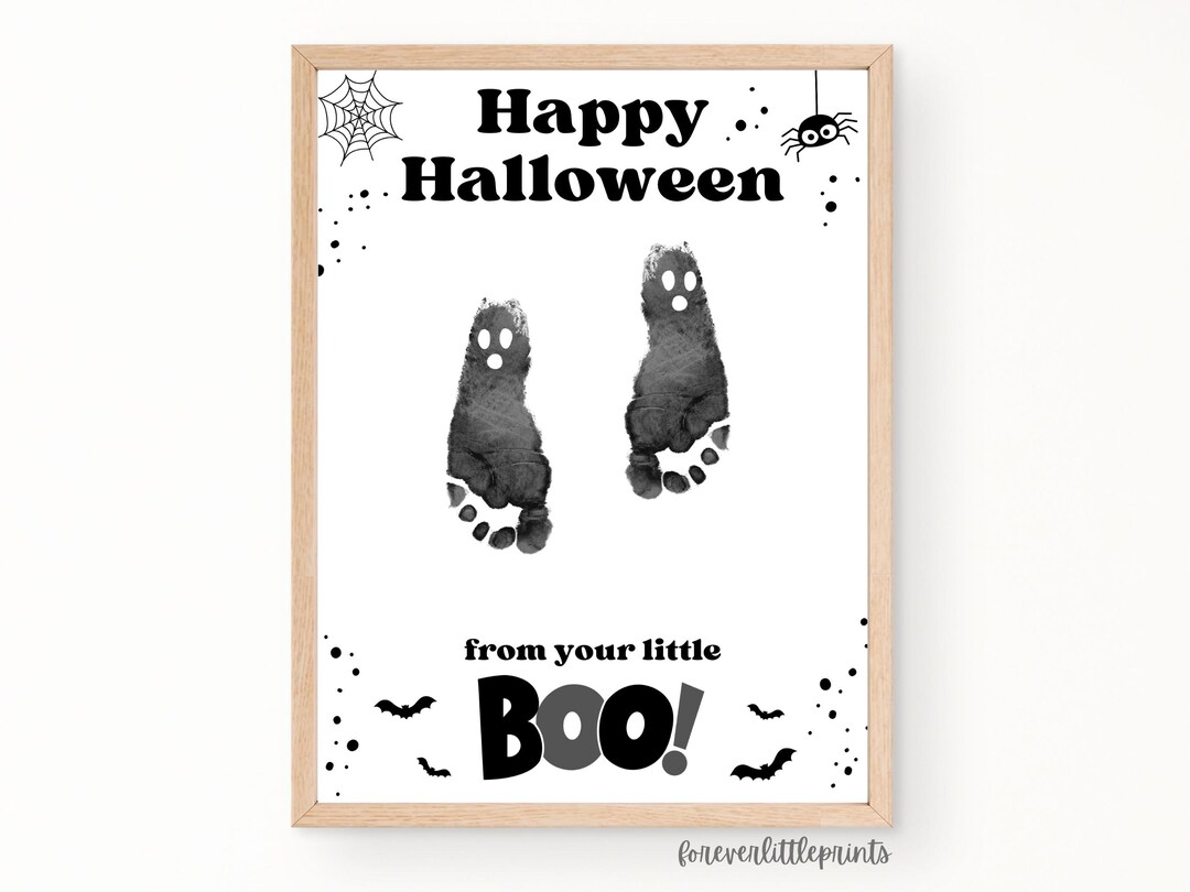 Halloween Handprint Art, Fall Footprint Craft, Baby First Halloween ...