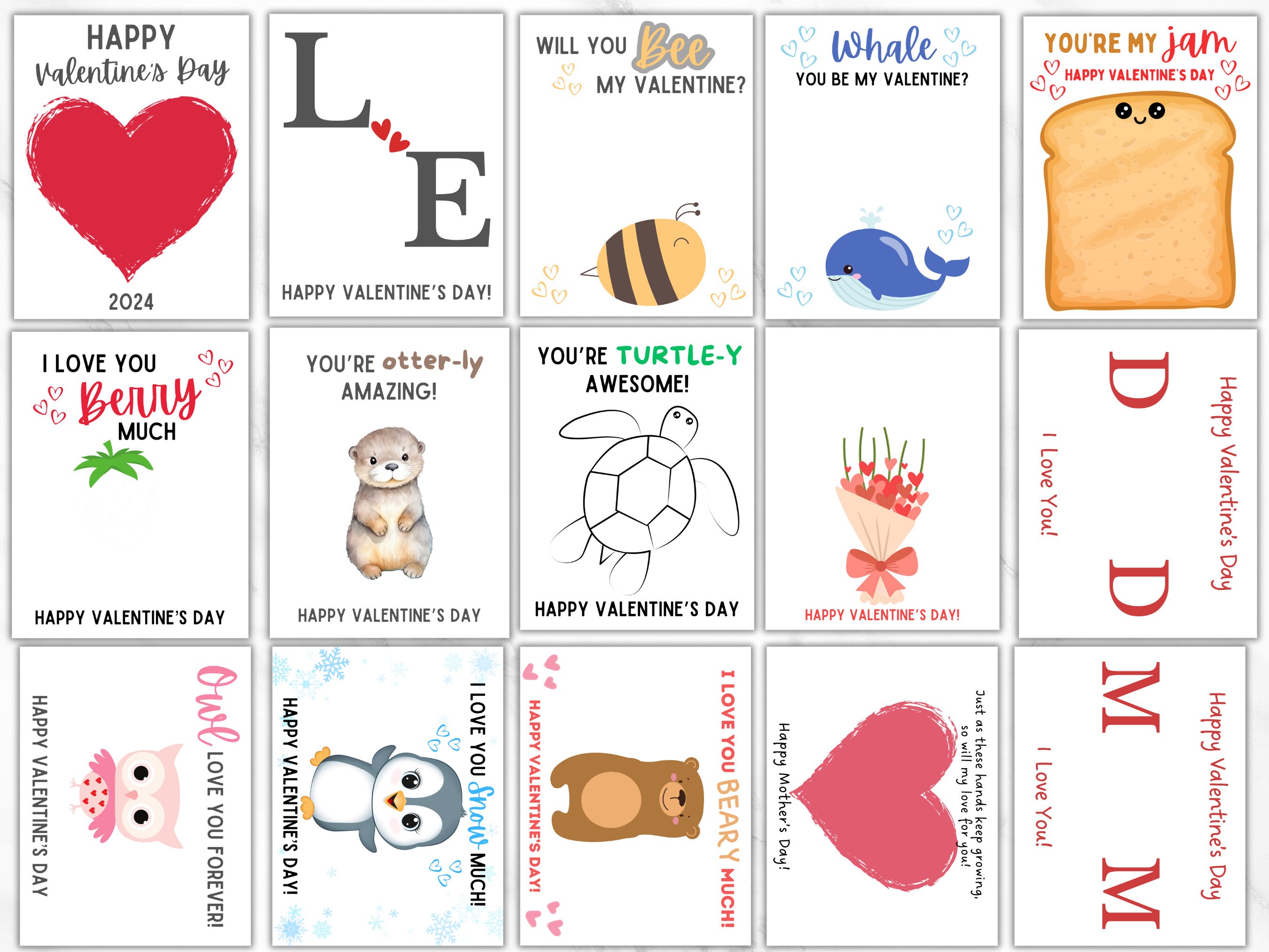 Valentine Handprint Art Bundle for Toddlers Baby Kids, Valentines Hand ...