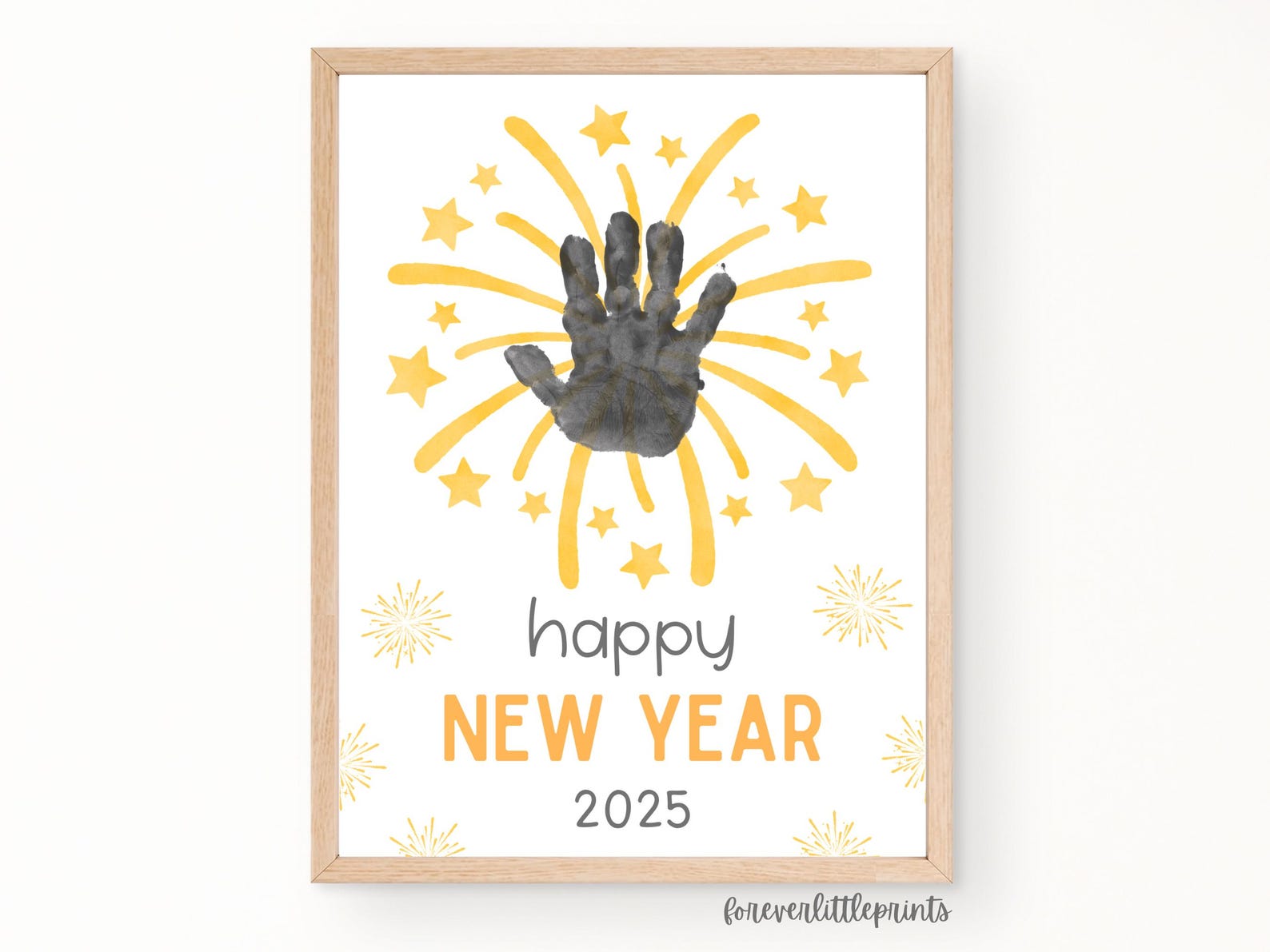 New Years Handprint Craft for Baby Toddler Kids, Footprint Art Infant ...