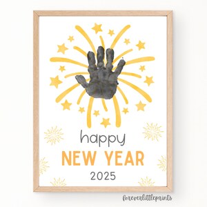 New Years Handprint Craft for Baby Toddler Kids, Footprint Art Infant ...