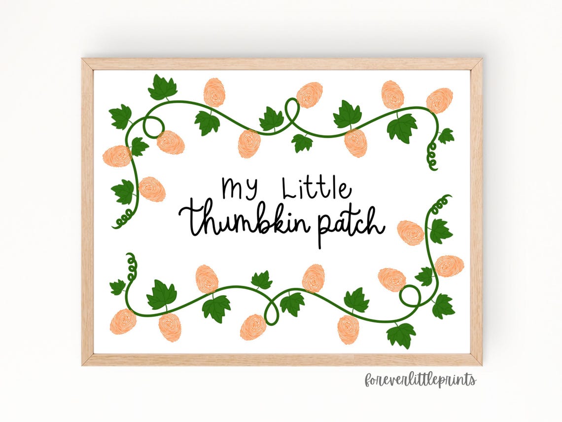 Pumpkin Patch Thumbprint Art Thumbkin Patch Infant Baby Toddler Fall ...