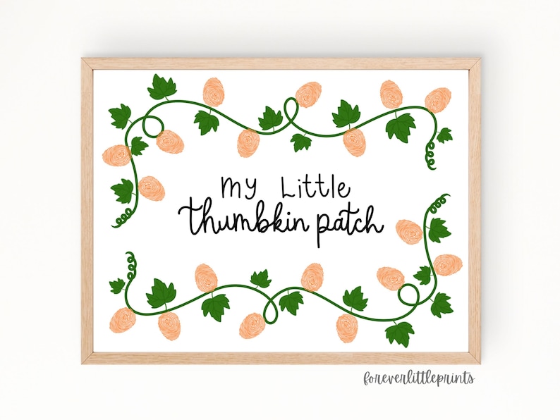 Pumpkin Patch Thumbprint Art Thumbkin Patch Infant Baby Toddler Fall ...