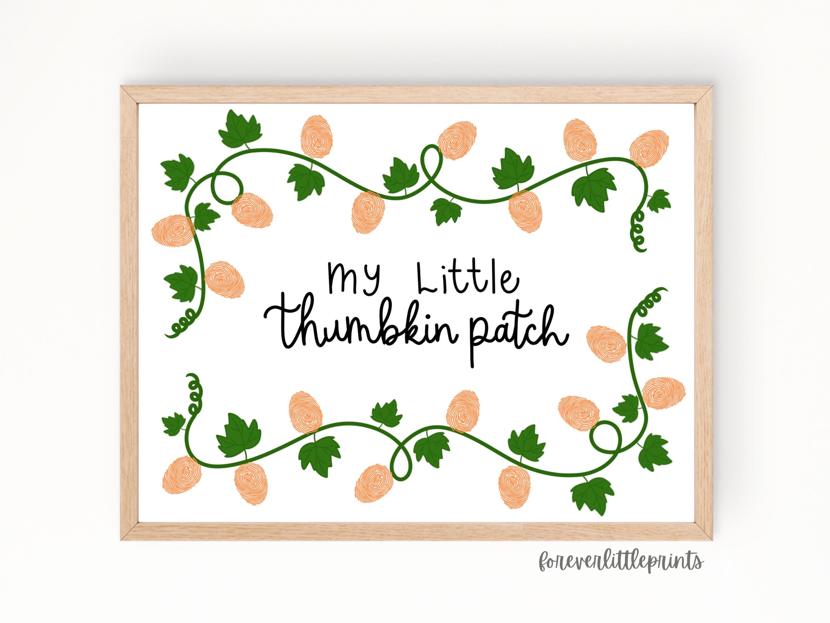Pumpkin Patch Thumbprint Art Thumbkin Patch Infant Baby Toddler Fall ...