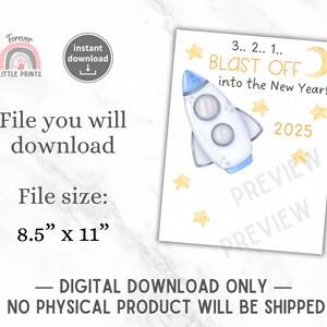 New Years Handprint Craft Baby Toddler Blast off Rocket Ship Footprint ...