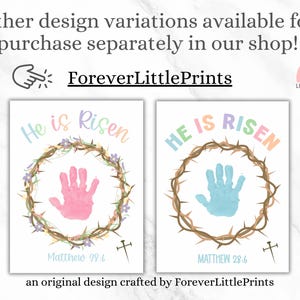 He is Risen Easter Handprint Art for Kids, Sunday School Craft, Floral ...