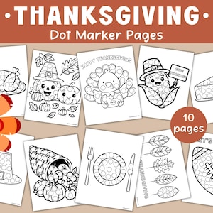 Thanksgiving Dot Art Marker Printable Pack, Fall Preschool Daycare ...