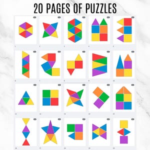 Magnetic Tiles Templates, Magnet Tile Activity Card Puzzles, Kids ...