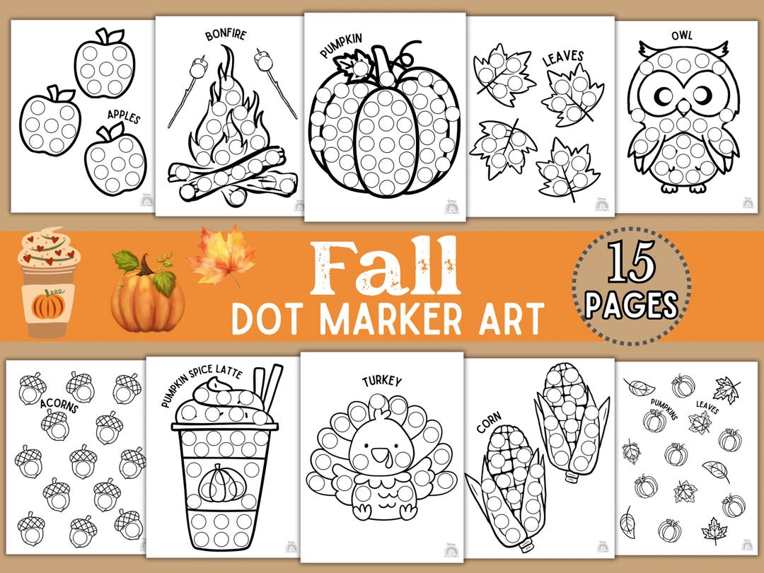 Fall Dot Marker Printable Pack, Fun Preschool Daycare Activity Pages ...