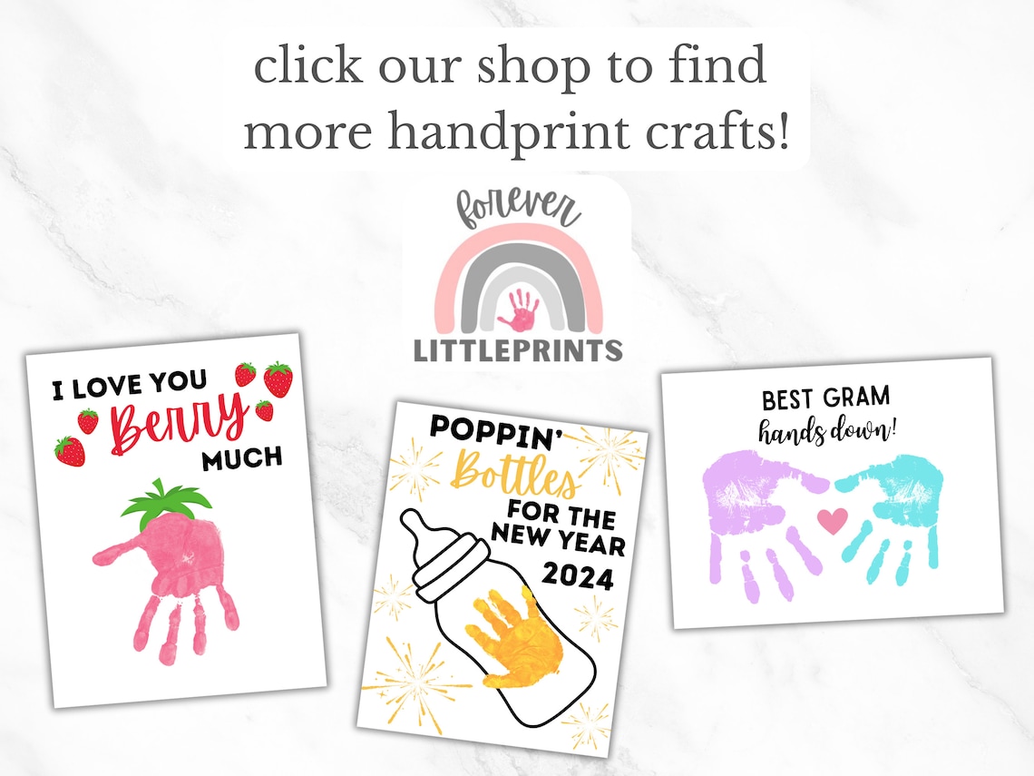 New Years Footprint Craft for Baby Toddlers Handprint Craft Infant New ...