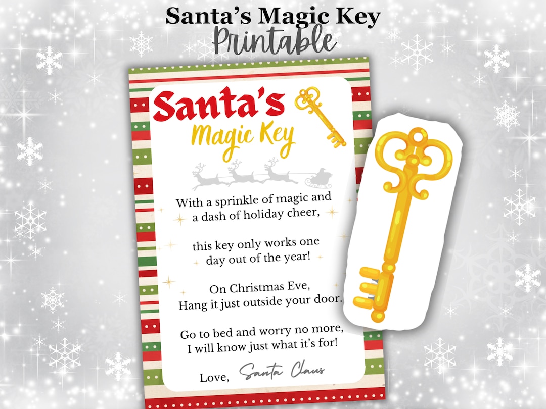 Santa's Magic Key Tag Printable for Kids Christmas Eve Box, Christmas ...