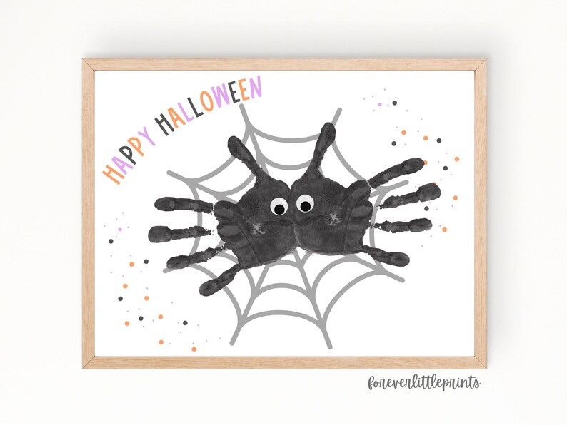 Halloween Handprint Art, Spider Web Craft, Baby First Halloween ...